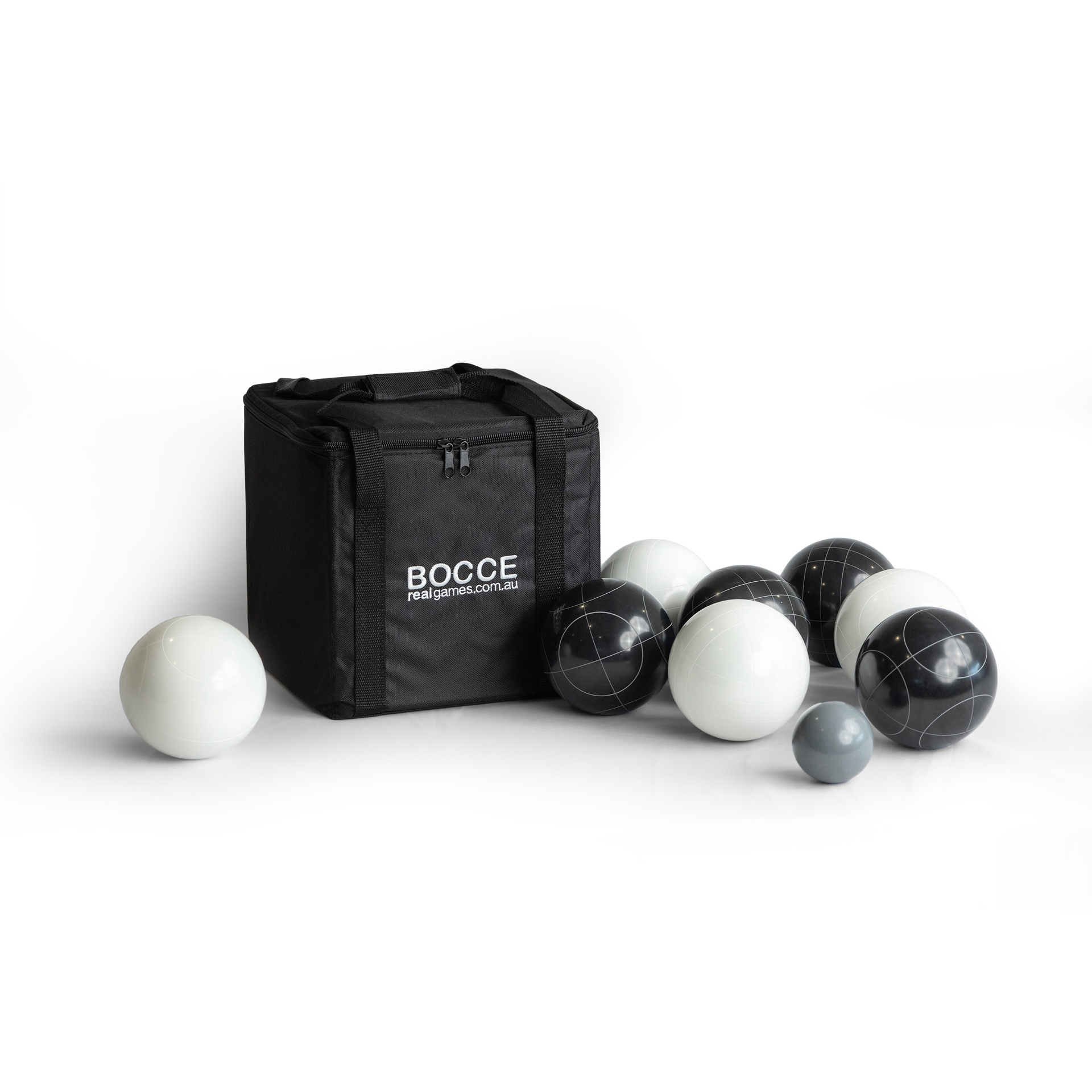8 Bocce in Bag - Black White | RealGames